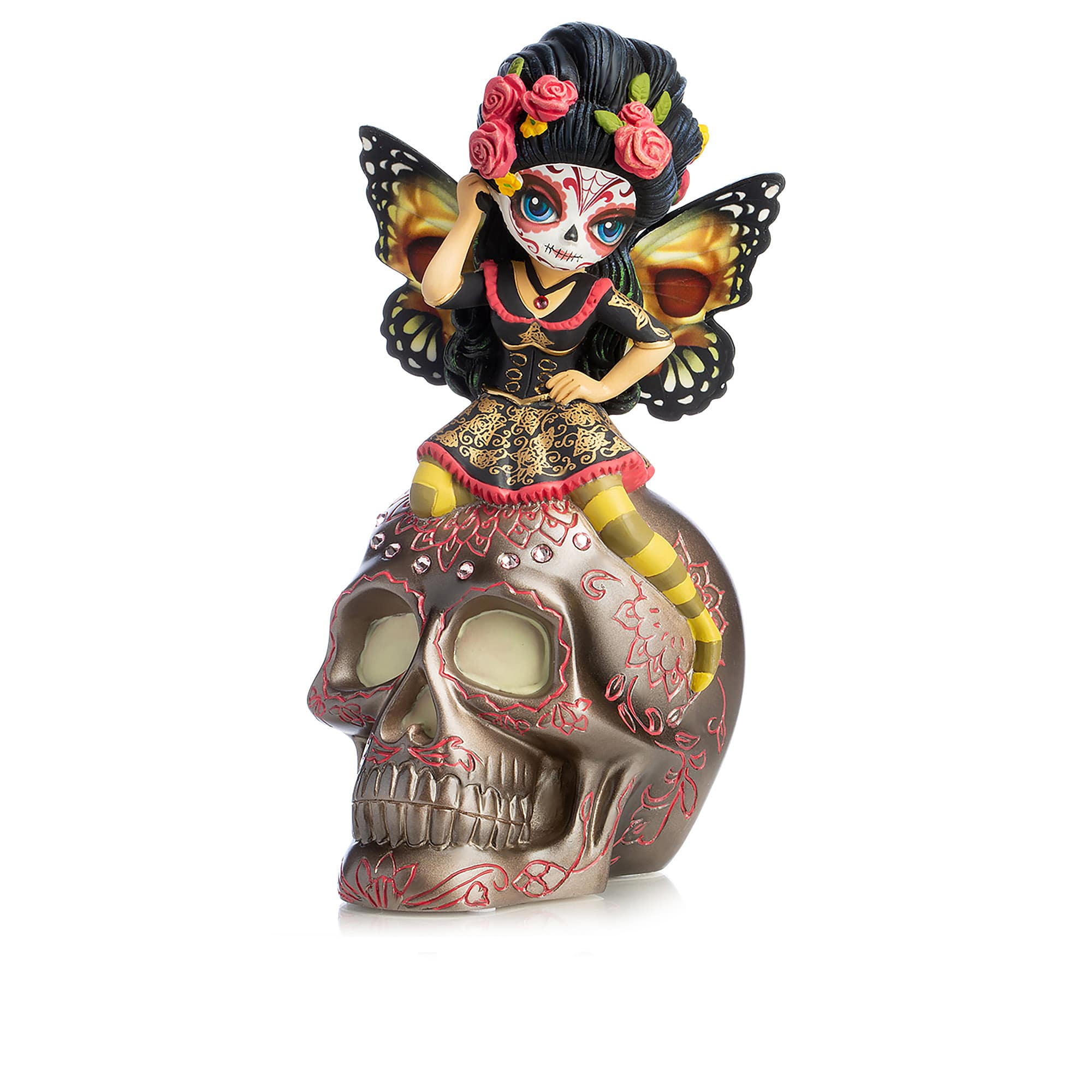 Jasmine Becket-Griffith Soulful Spirits Glow-In-The-Dark Sugar Skull Figurine Collection