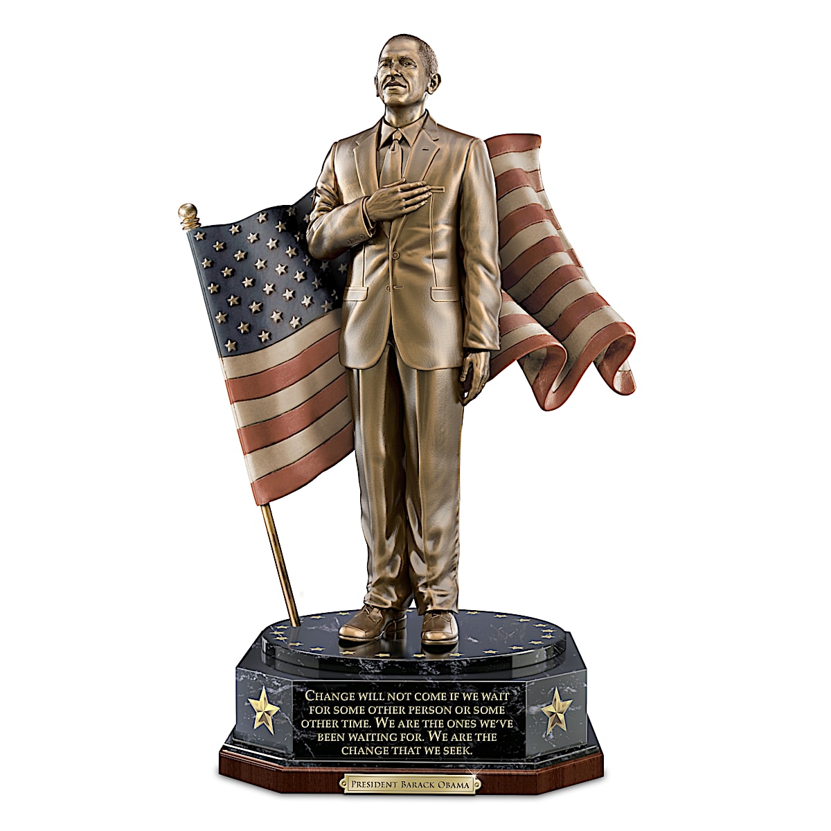 President Obama Cold-Cast Bronze Talking Tribute Sculpture