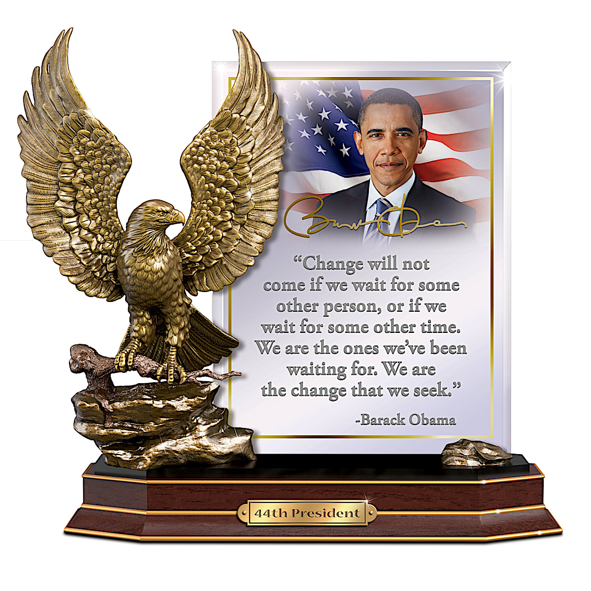 President Barack Obama Heirloom Hand-Cast Bronze-Tone Eagle Tribute ...