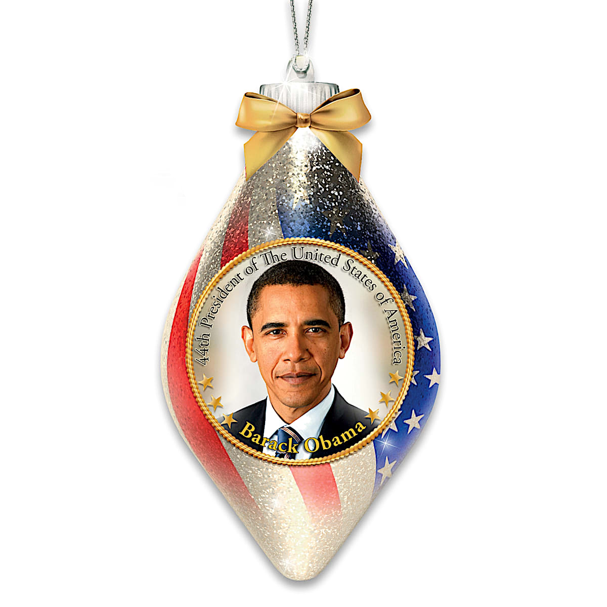 Barack Obama Illuminated Hand-Blown Glass Ornament Featuring A Portrait ...