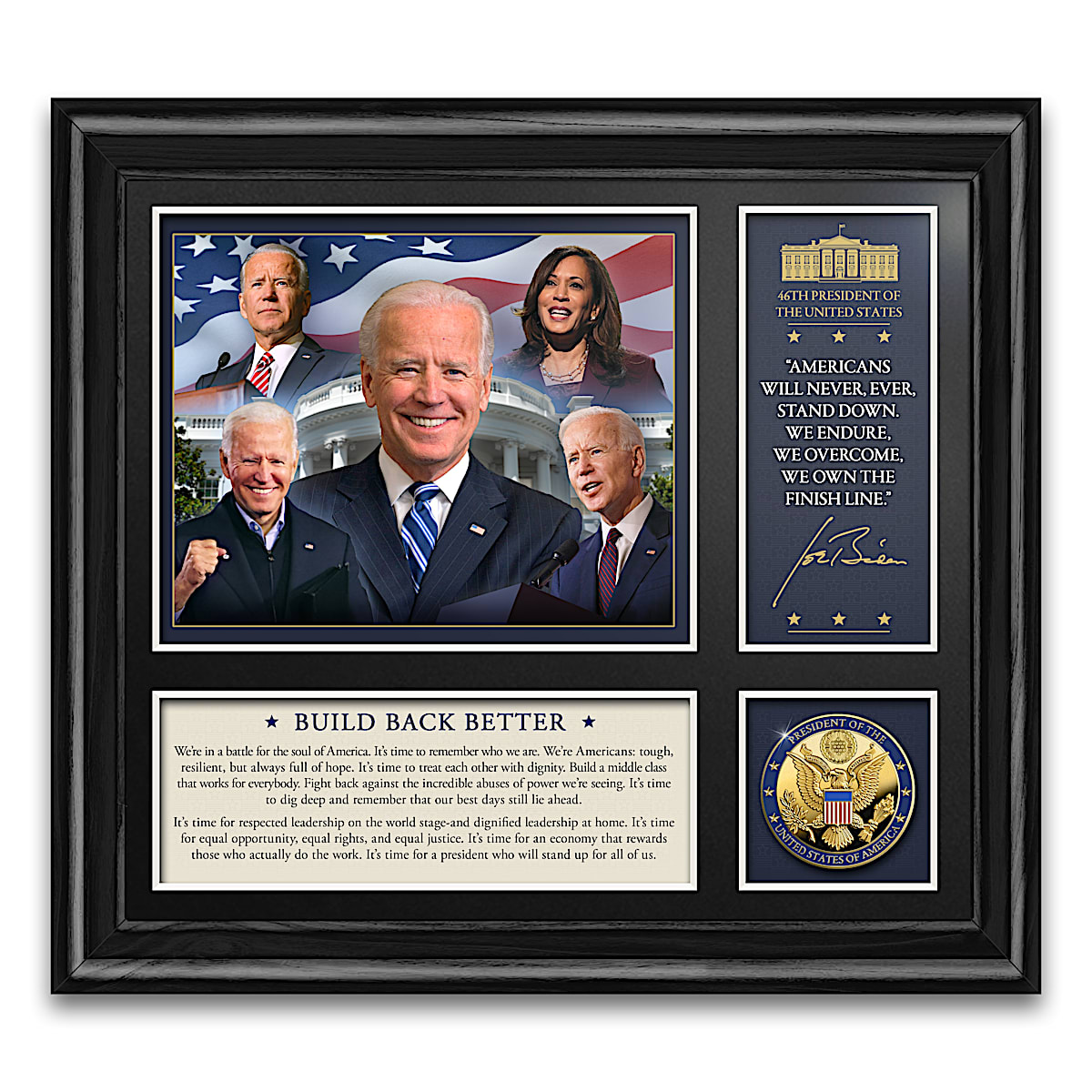 Joseph Biden Commemorative Framed Wall Decor Featuring Photos Of The ...