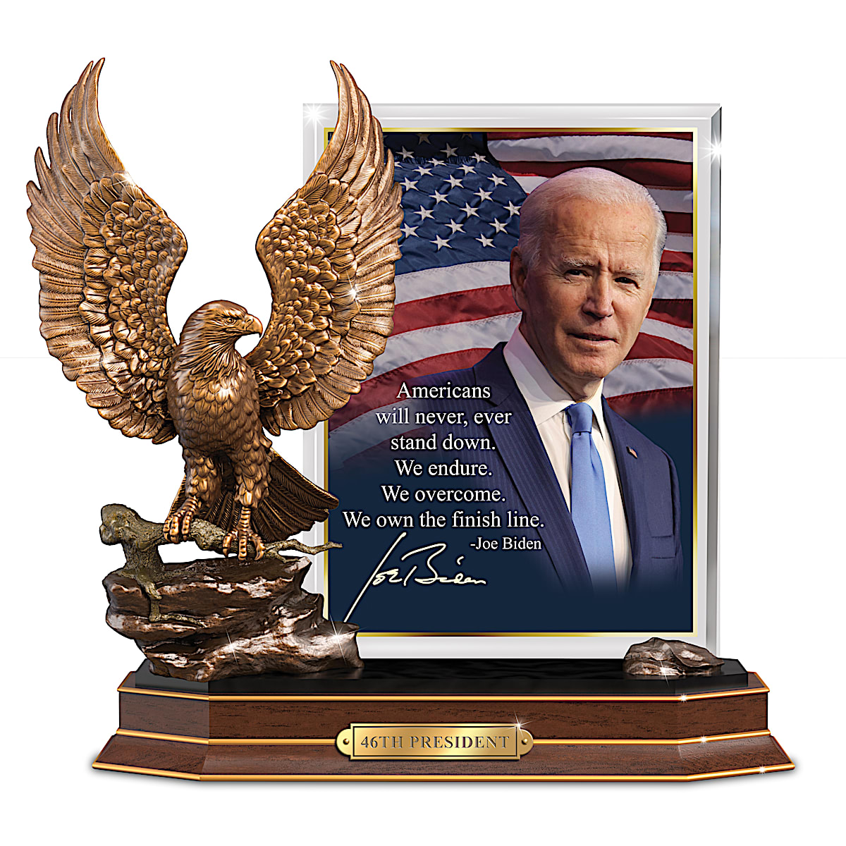 President Joseph R. Biden Sculpture Featuring A Full Sculpted Golden ...