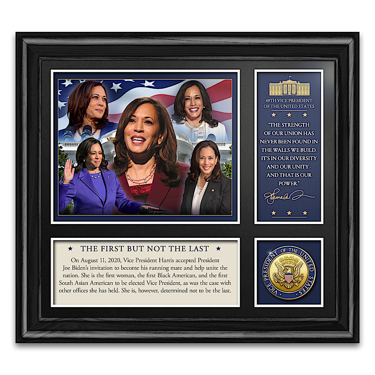 Vice President Kamala Harris Commemorative Framed Wall Decor Featuring ...