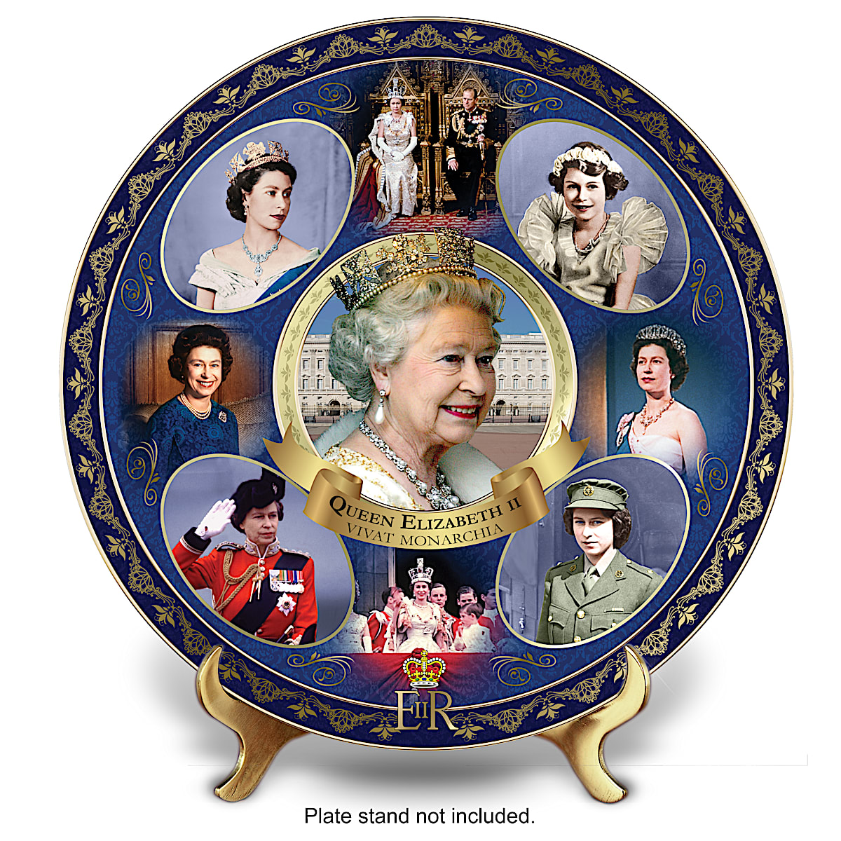 Queen Elizabeth II Collector Plate With Photo Portraits Of Her Majesty
