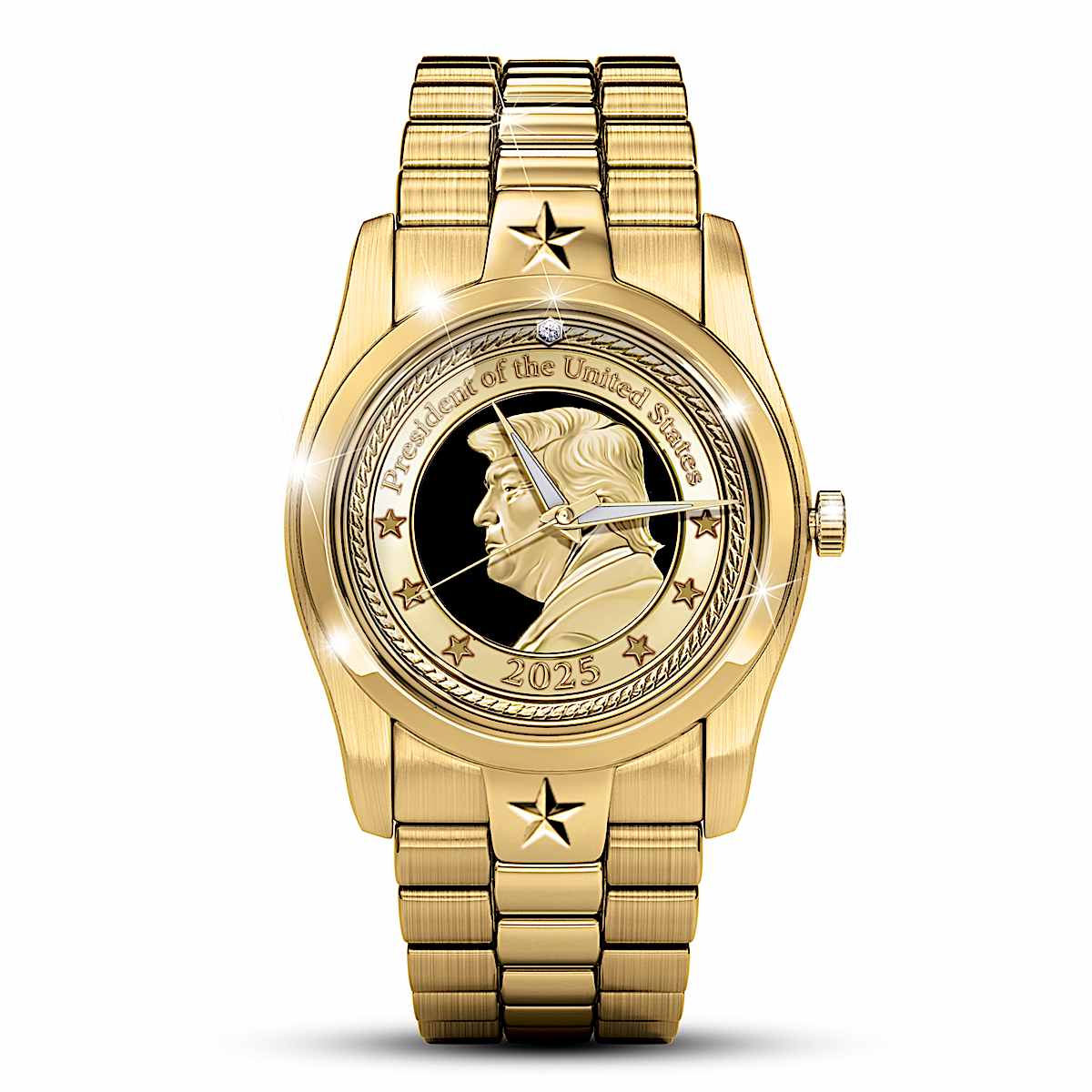 Gold-Tone Donald Trump Watch Featuring A Silhouette Of The 45th And ...