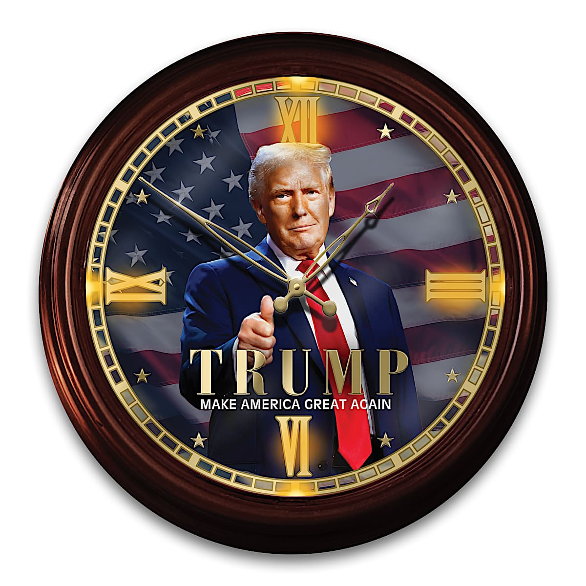 Donald Trump Atomic Wall Clock Featuring An Image Of The 45th And 47th ...
