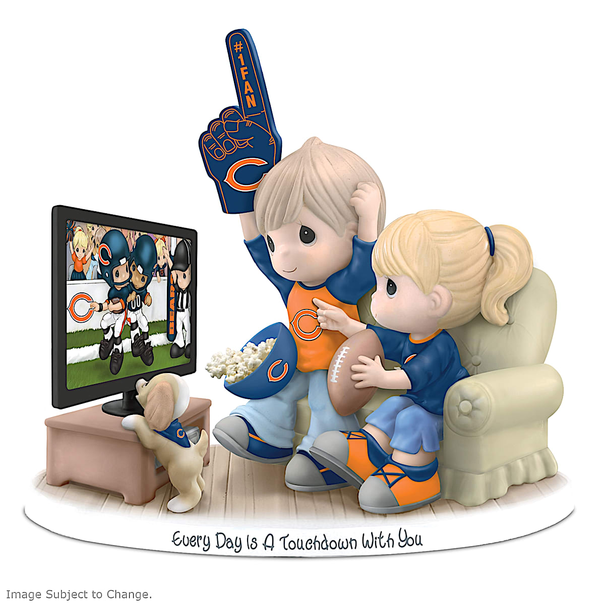 Every Day Is A Touchdown With You Chicago Bears Hand-Painted NFL Figurine