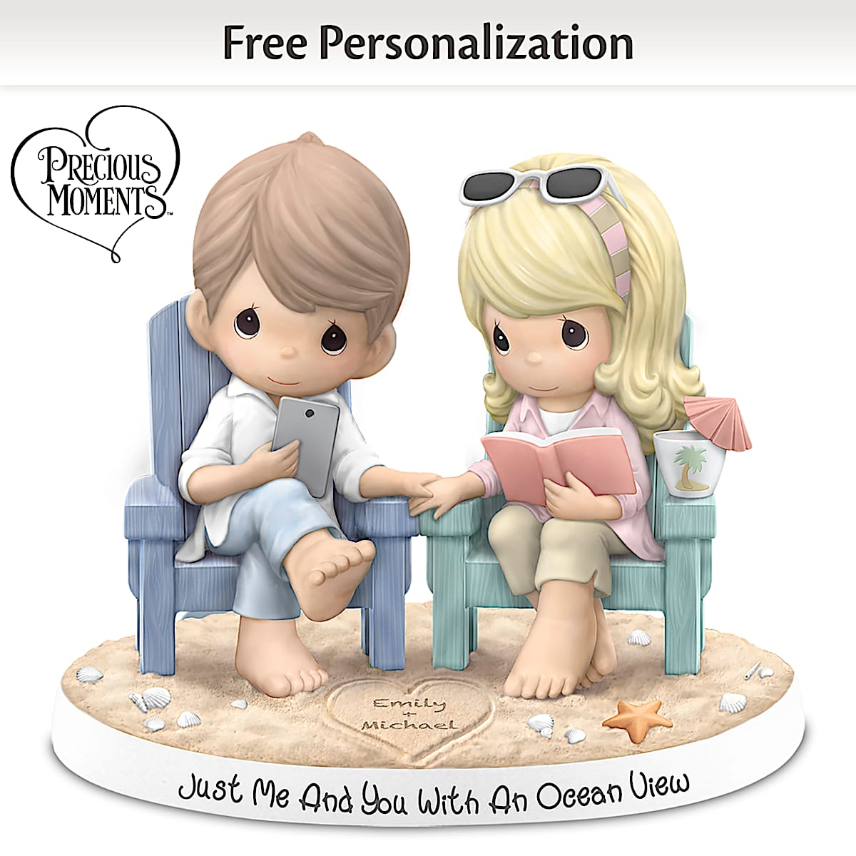 Precious Moments Just Me And You With An Ocean View Personalized Figurine