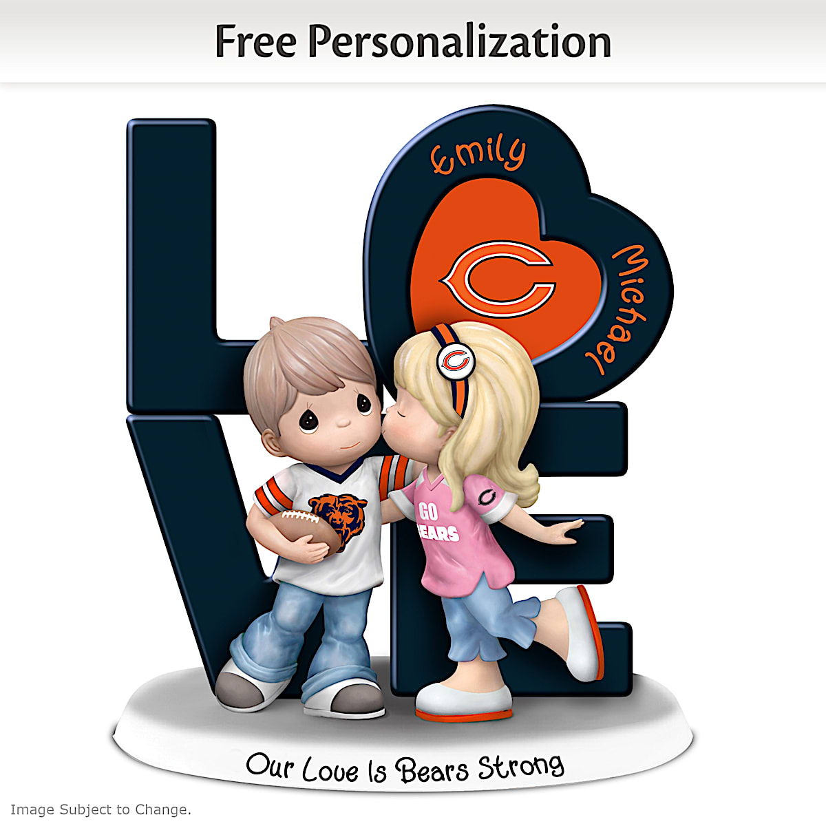 Our Love Is Chicago Bears Strong Personalized NFL Sweethearts Figurine ...