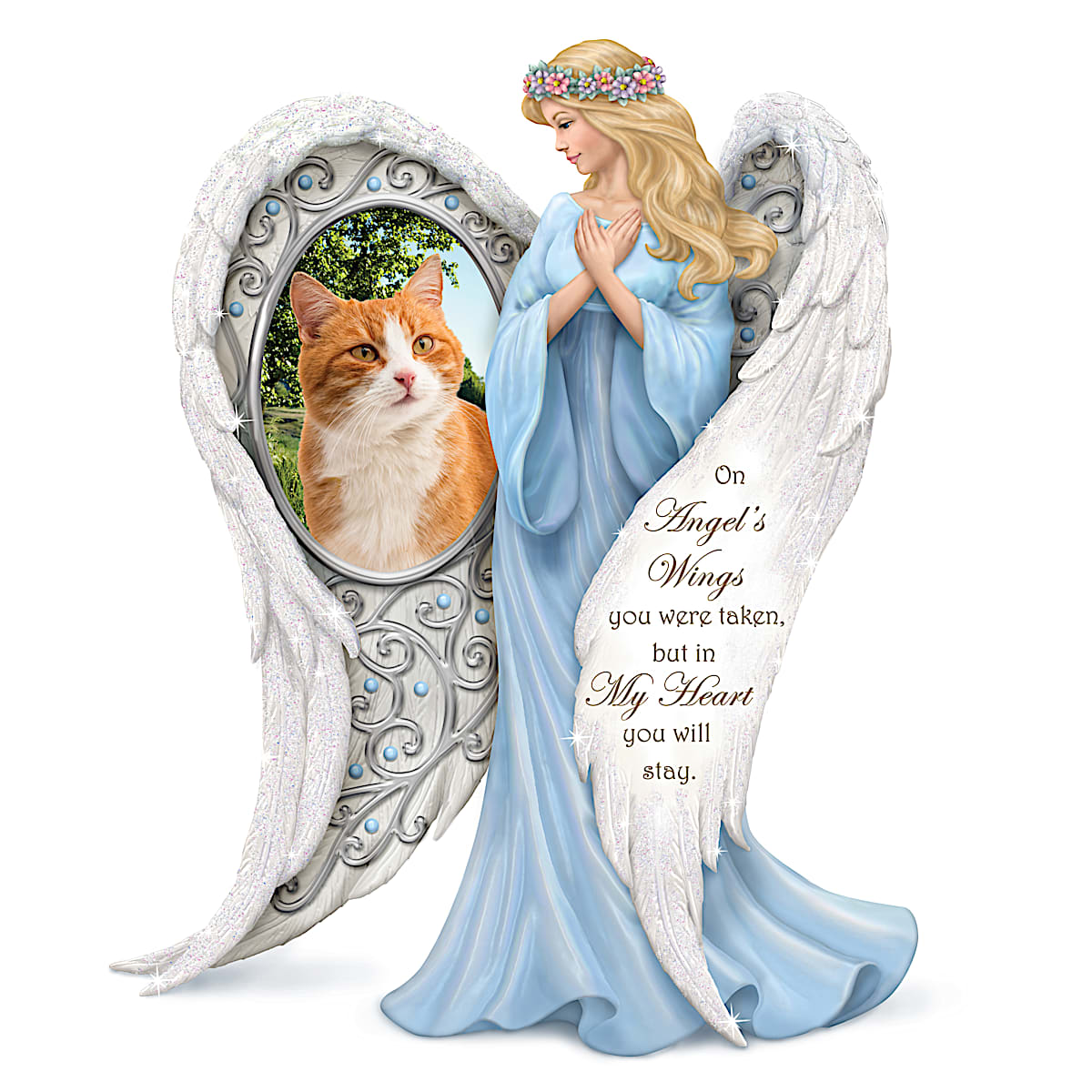 Angel Of Remembrance Sculpted Angel Figurine Adorned With Hand-Applied ...