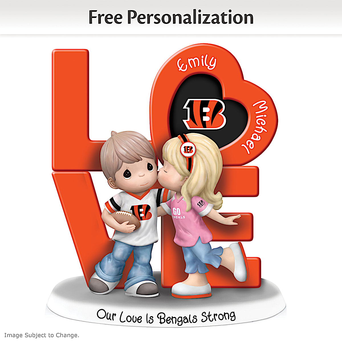 Cincinnati Bengals NFL Sweethearts Figurine That Spells Out The Word LOVE