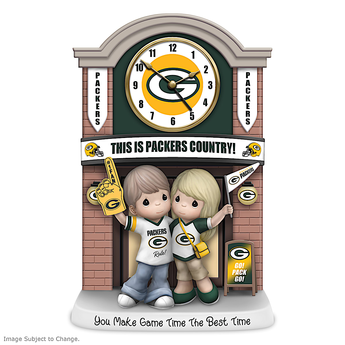 Green Bay Packers NFL Clock Featuring Team Colors, Logos And 2 ...