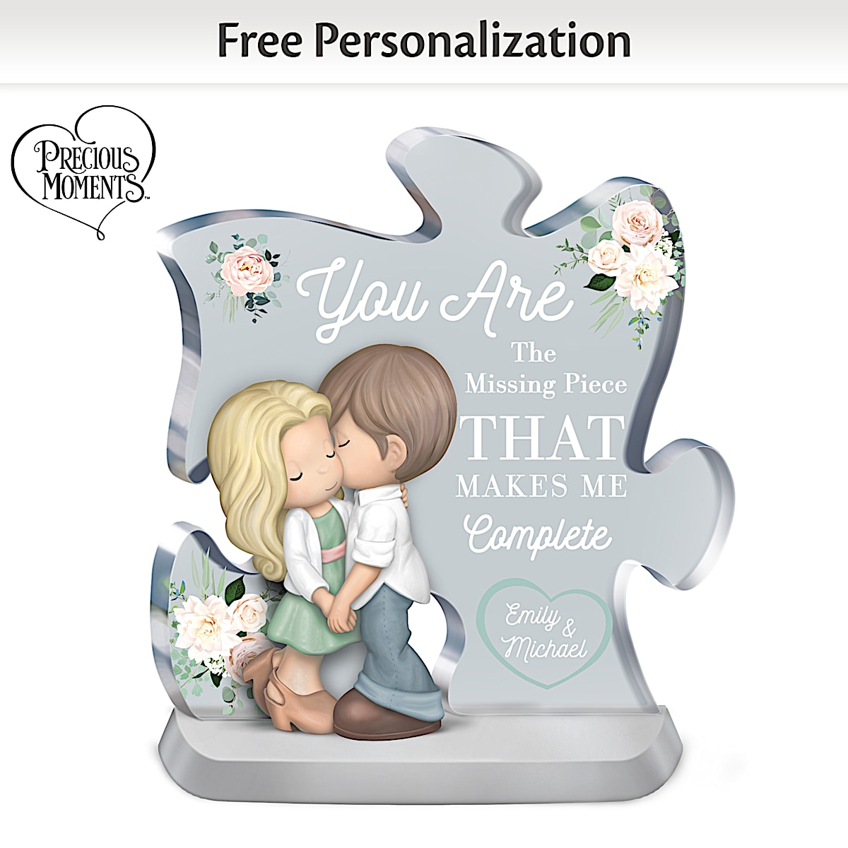Precious Moments Porcelain Figurine With 2 Sweethearts Embracing In ...