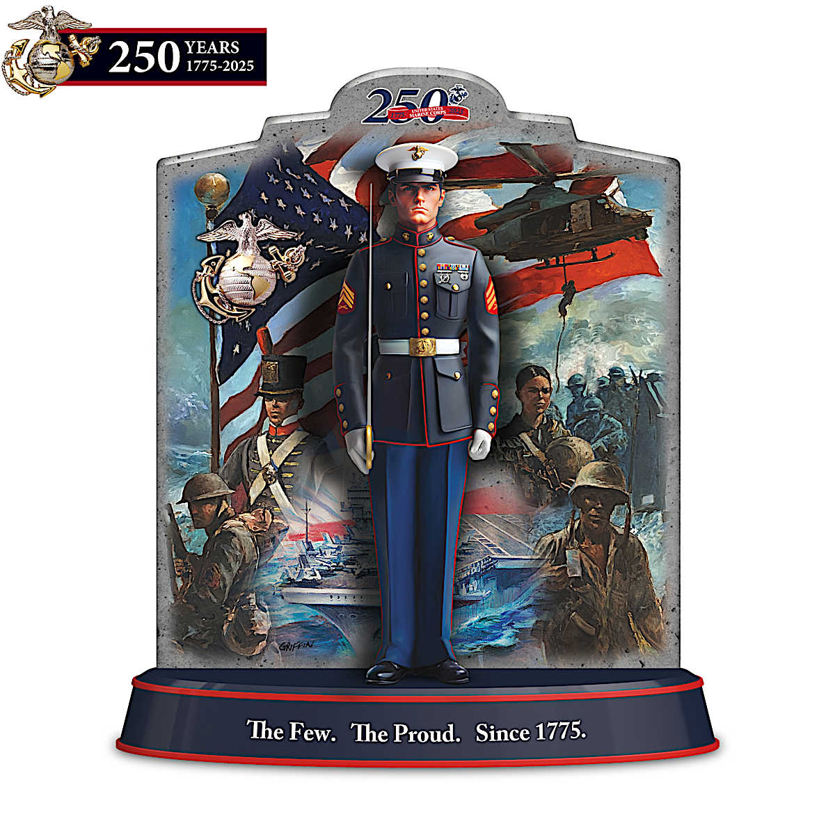 USMC 250th Anniversary Commemorative Sculpture Adorned With Military ...