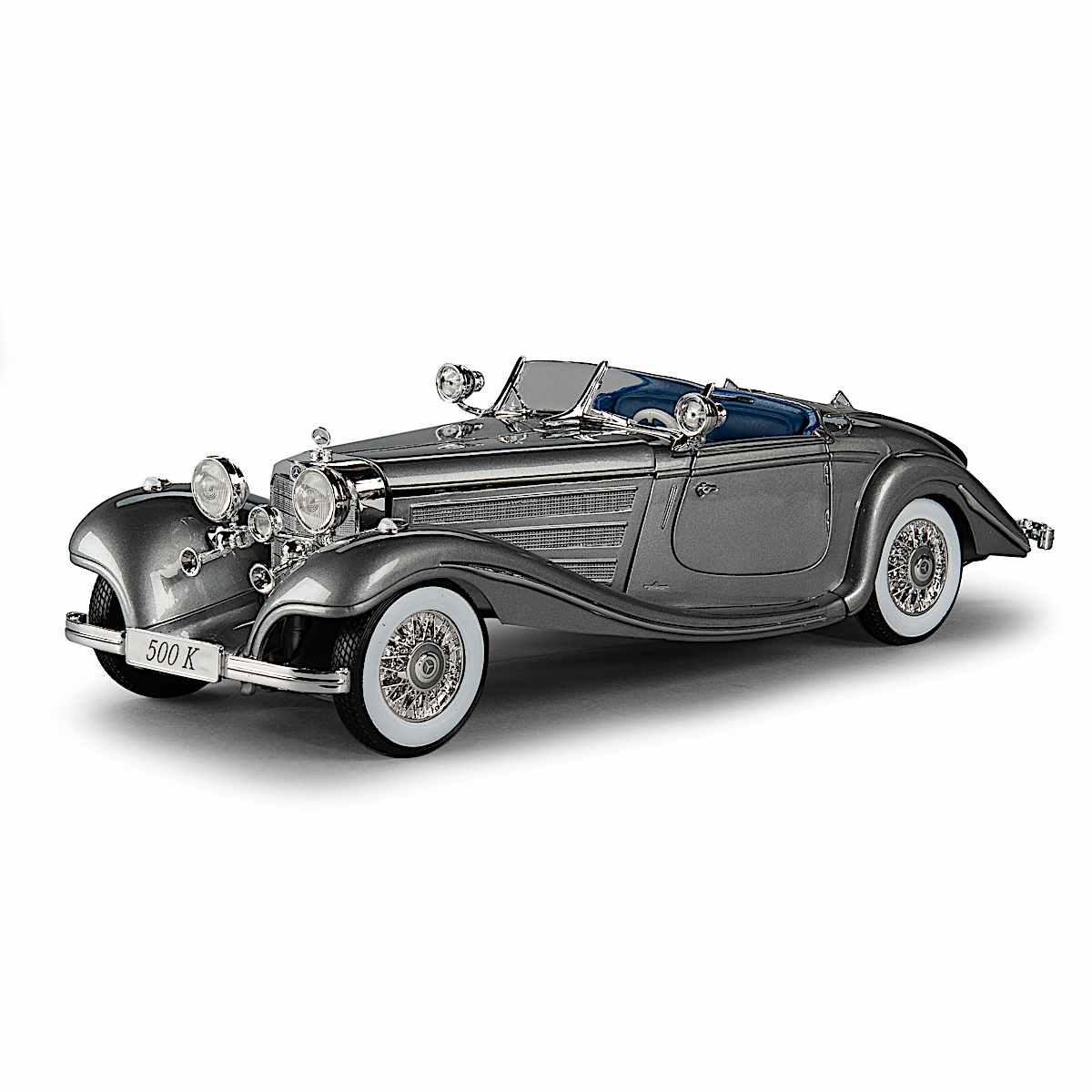 1936 Mercedes-Benz 500K Special Roadster 1:18-Scale Diecast Car With Pop-Up Seat & Whitewall Tires