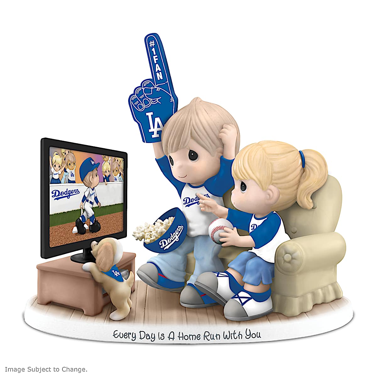 Los Angeles Dodgers Porcelain Figurine Of 2 Sweethearts Watching A MLB ...