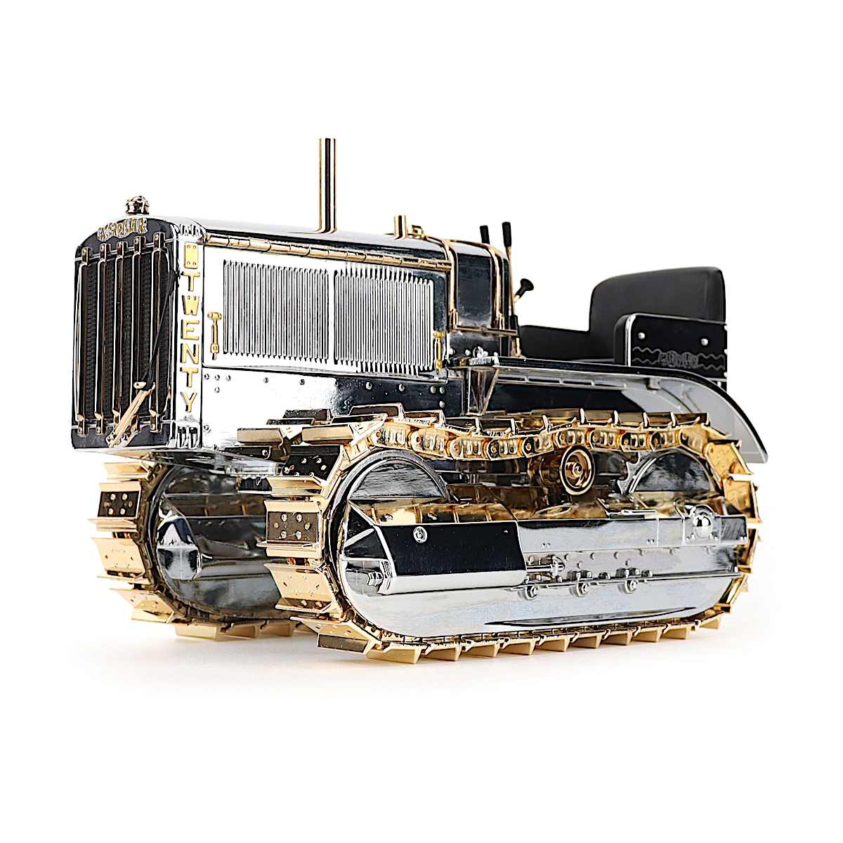 Chrome Caterpillar Model 20 1:16-Scale Diecast Tractor With Golden ...