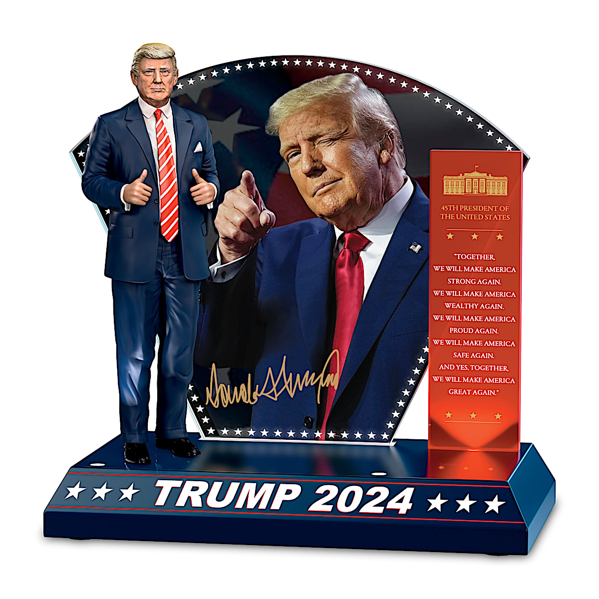 Hand-Painted Donald Trump 2024 Campaign Sculpture Illuminated With ...