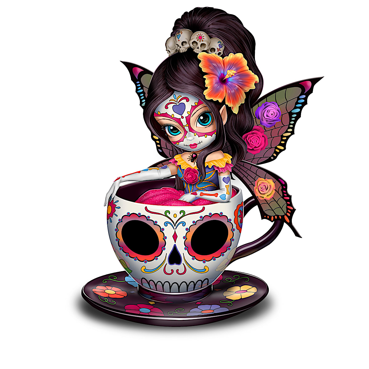 Jasmine Becket-Griffith Presents Tea With The Spirits Sugar Skull-Inspired Figurine Collection