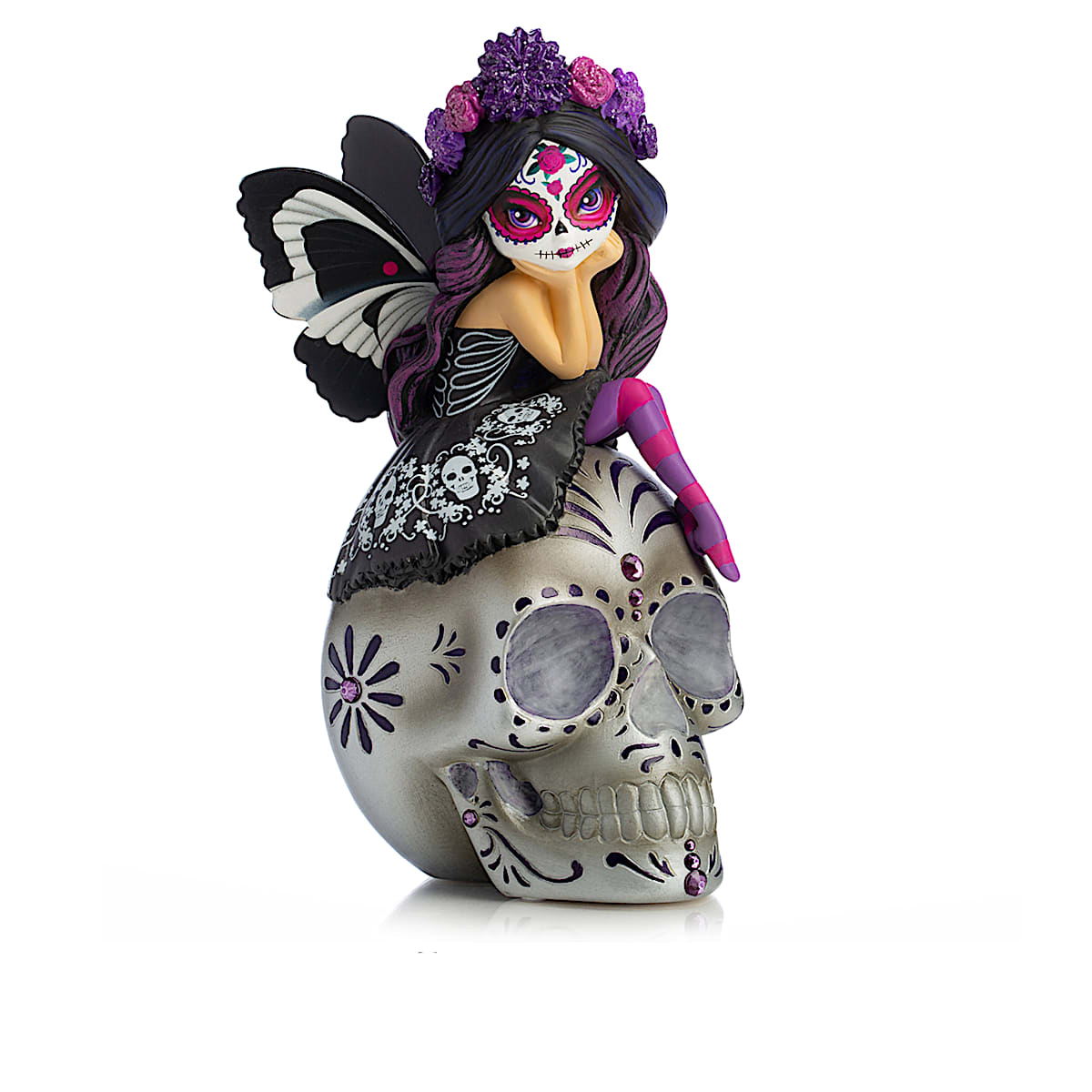 Jasmine Becket-Griffith Soulful Spirits Glow-In-The-Dark Sugar Skull Figurine Collection