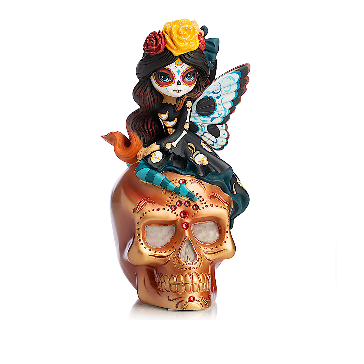 Jasmine Becket-Griffith Soulful Spirits Glow-In-The-Dark Sugar Skull Figurine Collection