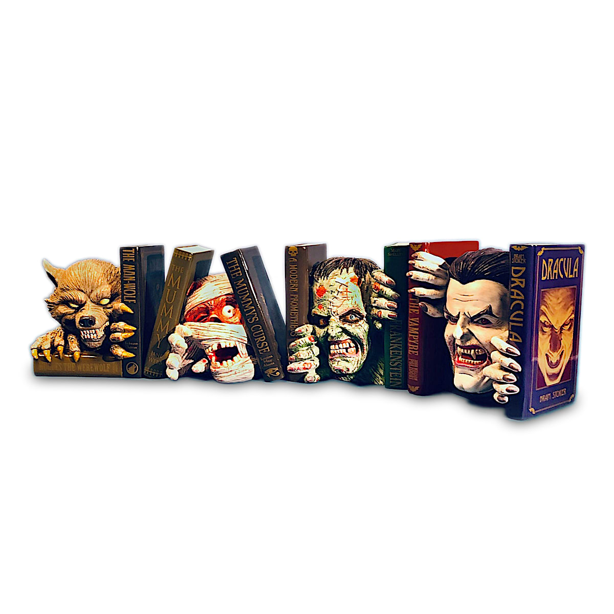 The Creatures Of The Night Hand-Painted Spooky Bookshelf Sculpture ...