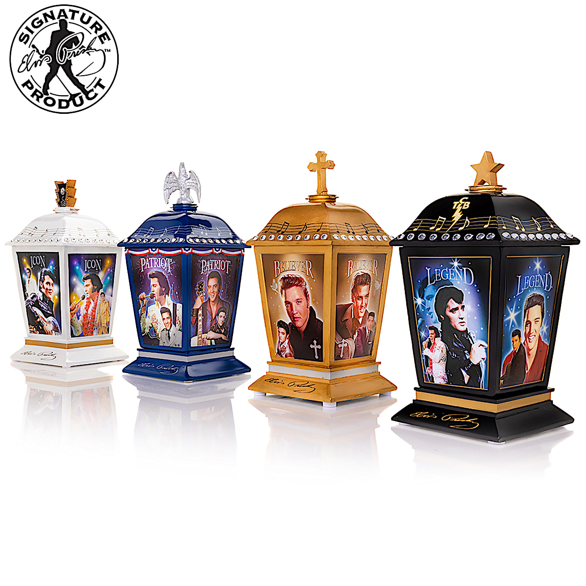 The Many Sides Of Elvis Presley Illuminated Lantern Sculpture ...