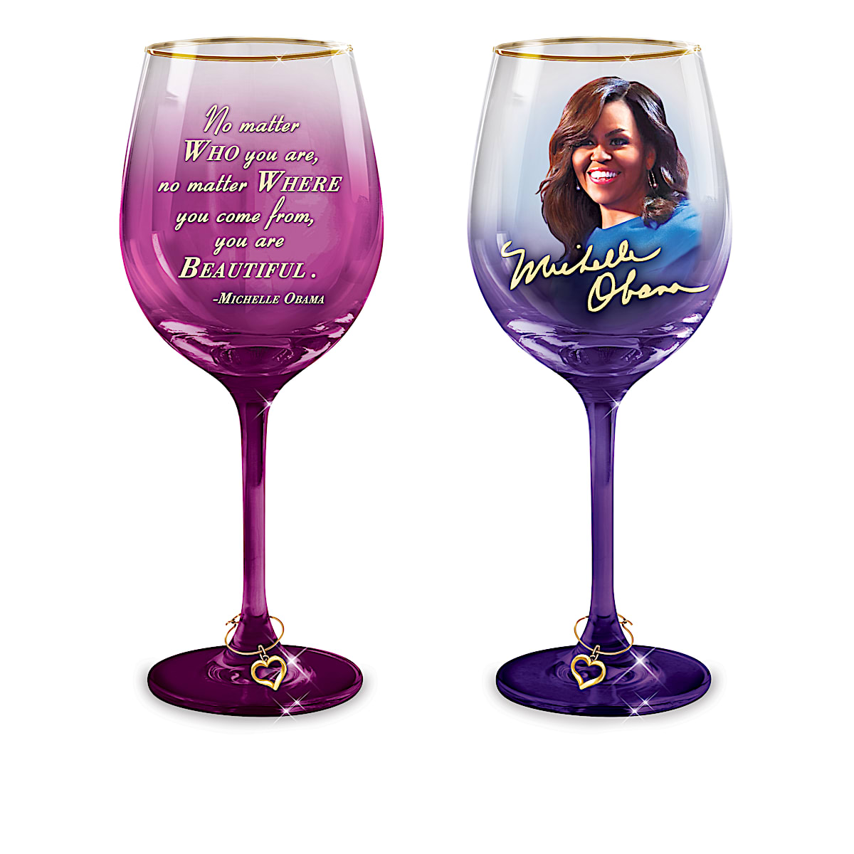 Michelle Obama Inspiration Wine Glass Collection With Each Glass ...