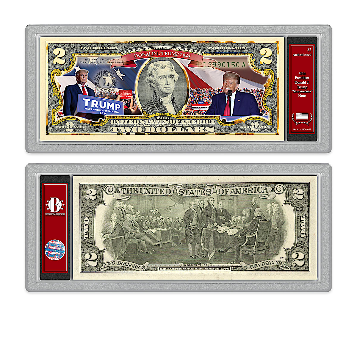 Donald J. Trump $2 Bill Collection – Full-Color Tribute To America’s ...