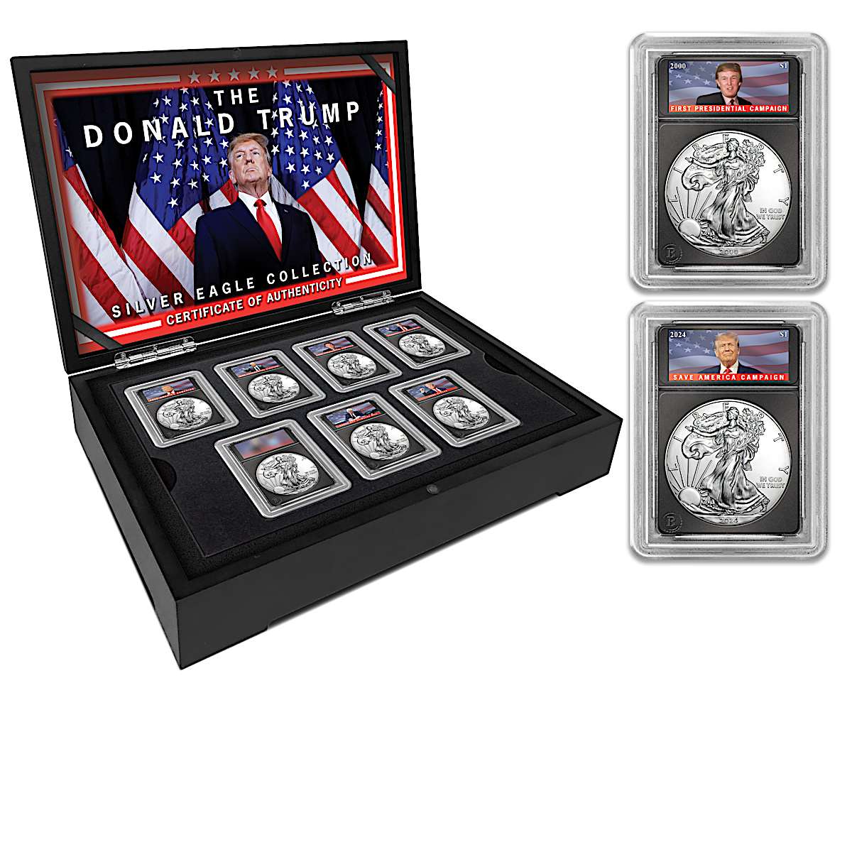 Donald Trump Silver Dollar Coins – 99.9% Silver With Presidential Portrait