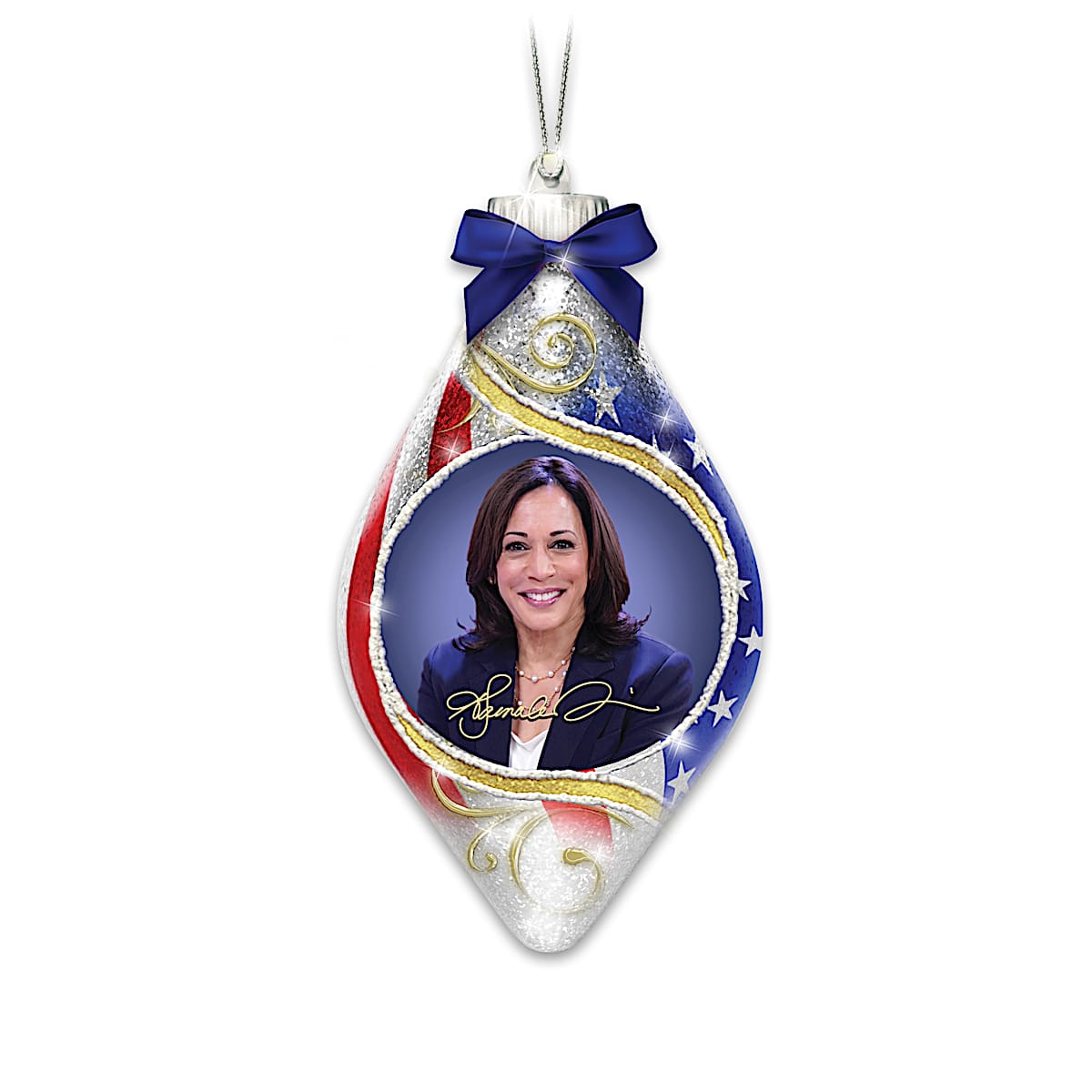 Illuminated Kamala Harris Glass Ornament Collection Adorned With Quotes ...
