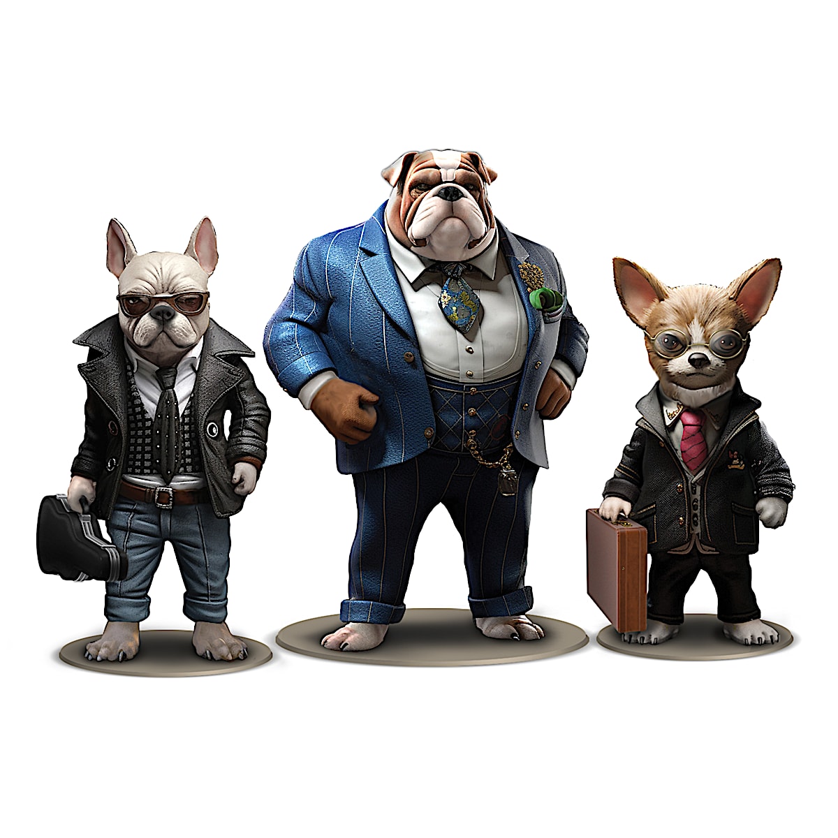 Hand-Painted Dog Figurines By Artist Blake Jensen Inspired By Mobsters ...