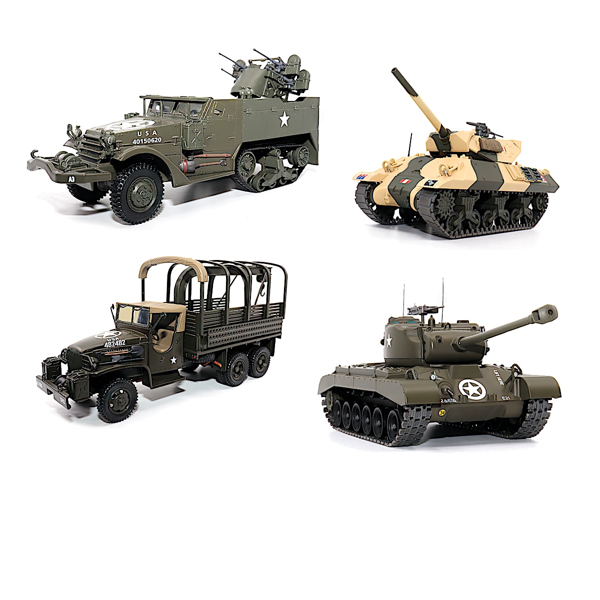 WWII Era Military 1:43-Scale Diecast Vehicle Collection Featuring A M10 ...