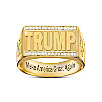 Donald Trump Diamond Ring – 24 Genuine Diamonds With TRUMP And 45 & 47 ...