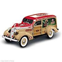 San Francisco 49ers 1:18-Scale NFL Woody Wagon Sculpture Adorned With ...
