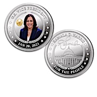 Kamala Harris 99.9% Silver-Plated Proof Coin Collection Featuring Full ...